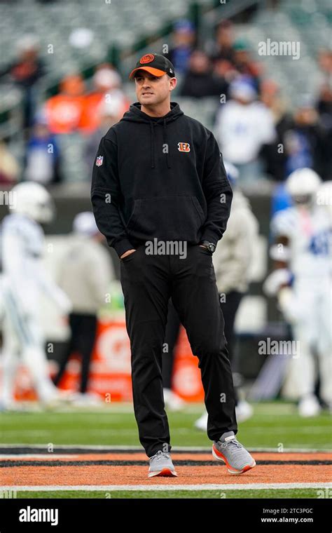 Cincinnati Bengals Head Coach Zac Taylor Watches Warms Ups Before An Nfl Football Game Against