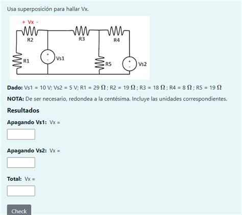 solved use superposition to find vx given vs1 10 v vs2