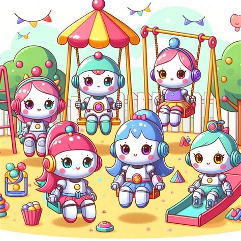 Girl Robots On The Playground By Bookman333 On Deviantart