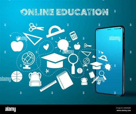 Online Education Vector Banner Design Online Education Text With