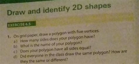 Solved Draw And Identify D Shapes EXERCISE On Grid Paper Draw A Polygon With Five
