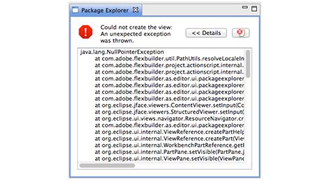 Eclipse Endless NullPointerExceptions In Flash Builder Stack Overflow