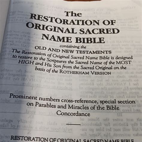 The Restoration Of Original Sacred Name Bible By Paperback Pangobooks
