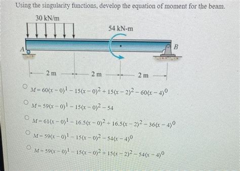 solved using the singularity functions develop the equation
