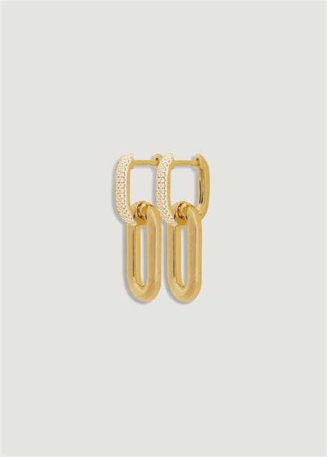 Pavé Link Earrings Diamond