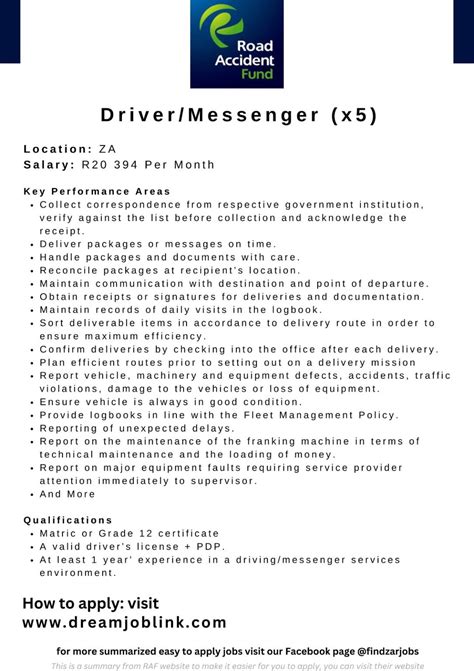 New Drivermessenger X5 South Africa Requirements Matric Or