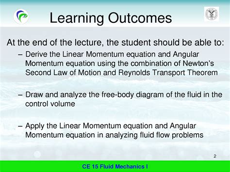 SOLUTION Lecture Linear Momentum Equation And Angular Momentum Equation Studypool