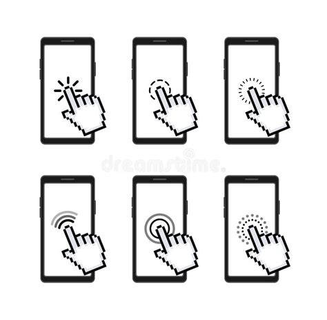 Set Of Touch Screen Gestures For Smartphone Interface Vector