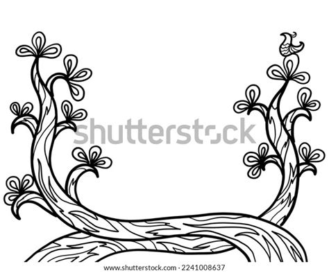 Illustration Black Outline Drawing Tree Plant Stock Illustration 2241008637 Shutterstock
