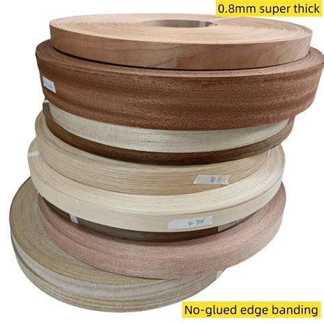 Tira De Bandas De Borde De Madera Sin Pegar Súper Gruesa De 0 8 Mm 16mm 19mm 22mm Nogal Blanco