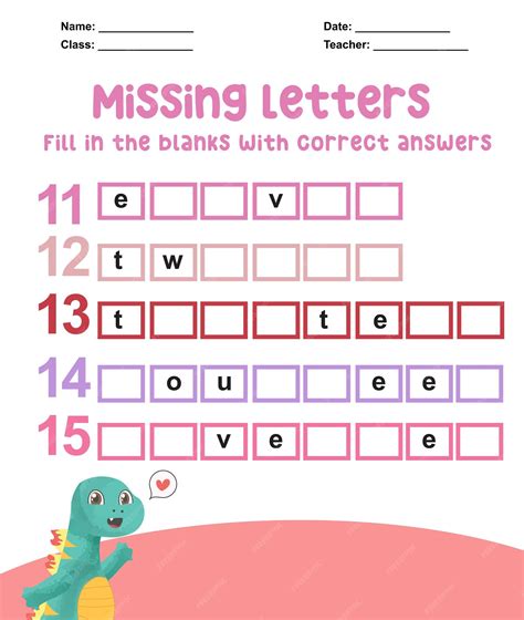 Premium Vector Missing Letters Worksheet Complete The Letters For