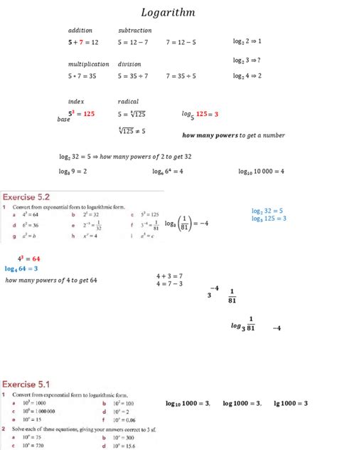 Logarithm 1 A Maths Pdf