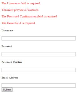 Codeigniter Form Validation Library Load Form Validation Library