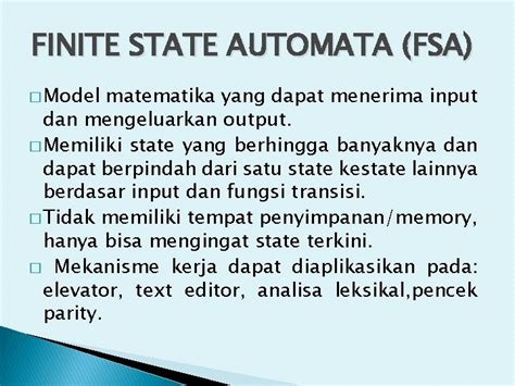 Finite State Automata Teori Bahasa Dan Automata Finite