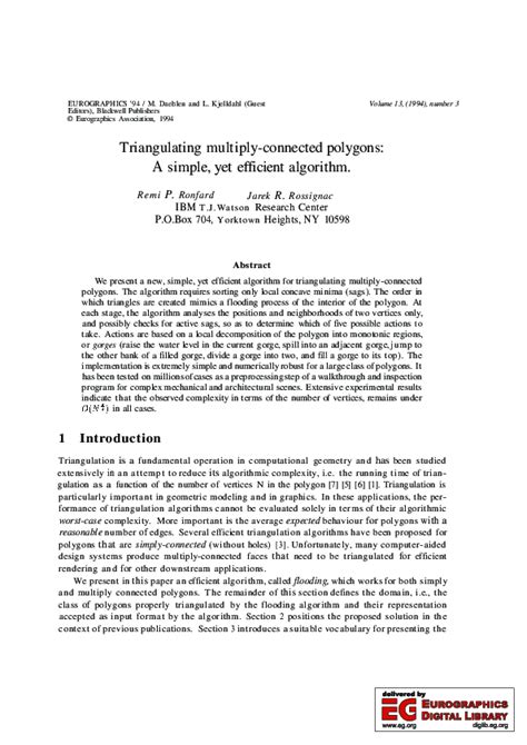Pdf Triangulating Multiply‐connected Polygons A Simple Yet