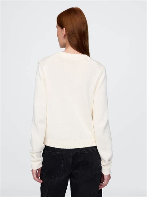 100 Cotton Crewneck Cardigan Gap