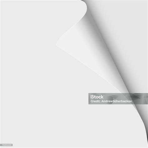 오른쪽 상단 모서리와 부드러운 그림자가 있는 흰 종이 시트 벡터 템플릿 종이 디자인입니다 가장자리에 대한 스톡 벡터 아트 및