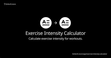 Exercise Intensity Calculator Dollarai