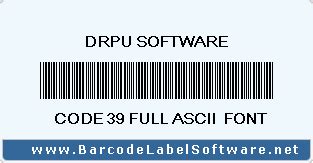 Code Full ASCII Barcode Font Generated By DRPU Barcode Generator Software
