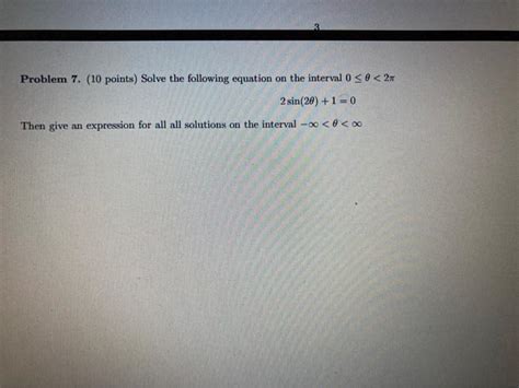 solved problem 7 10 points solve the following equation