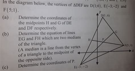 Solved In The Diagram Below The Vertices Of Delta Def Are D16 E