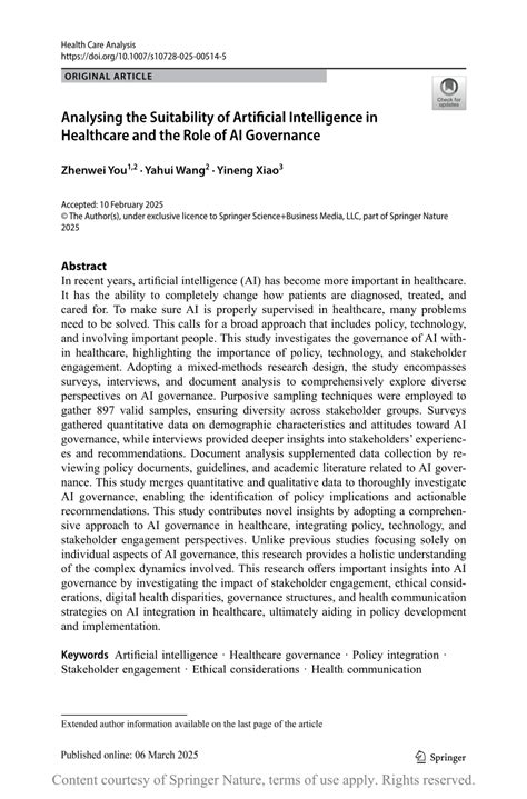 Analysing The Suitability Of Artificial Intelligence In Healthcare And
