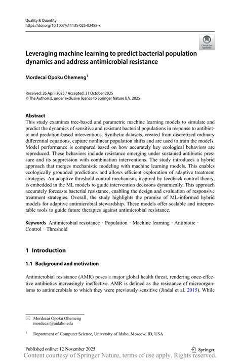 Leveraging Machine Learning To Predict Bacterial Population Dynamics