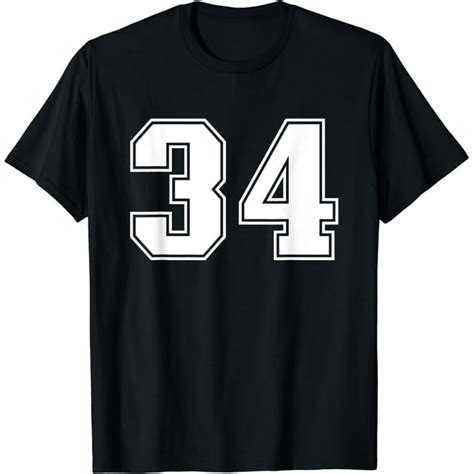 Number 34 Sports Jersey Lucky Number T Shirt