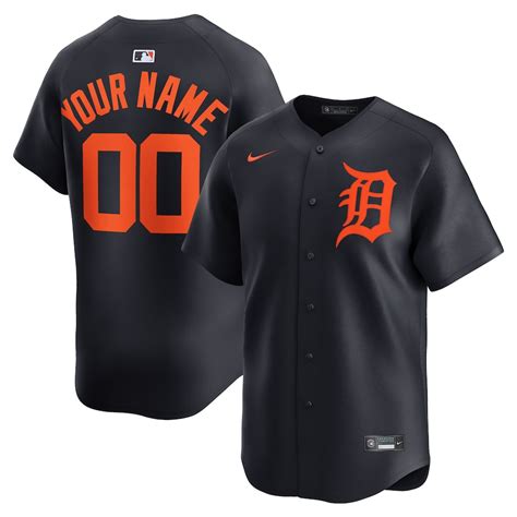 Mens Detroit Tigers Nike Navy Alternate Limited Custom Jersey