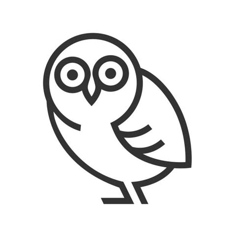 Owl Vector Intelligence Black And White Illustrations Royalty Free