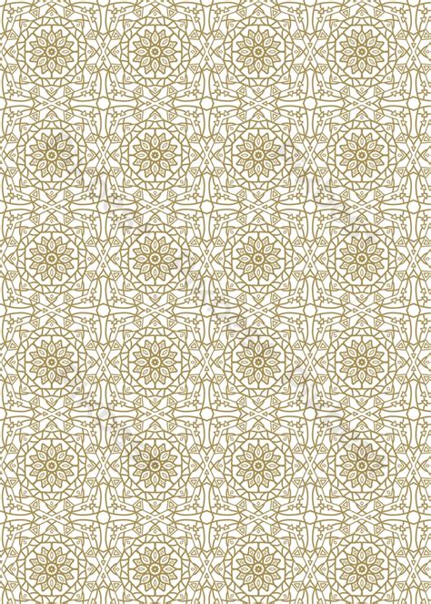 Traditional Pattern Background Yellow Islamic On White Psd Free