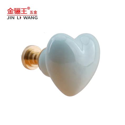 High Quality Ceramic Heart Knobs Kitchen Cabinet Pulls For Furniture