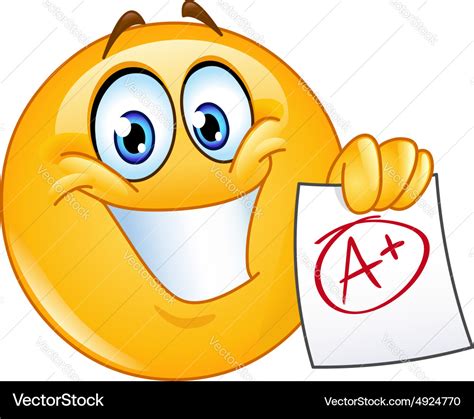 Happy Grade Emoji Perfect Score Royalty Free Vector Image