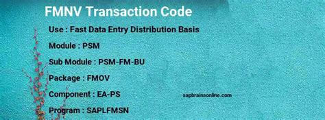 FMNV SAP Tcode For Fast Data Entry Distribution Basis