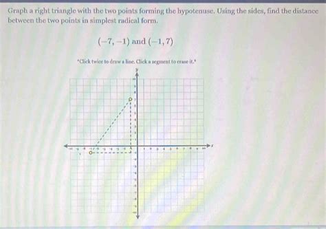 Solved Graph A Right Triangle With The Two Points Forming The