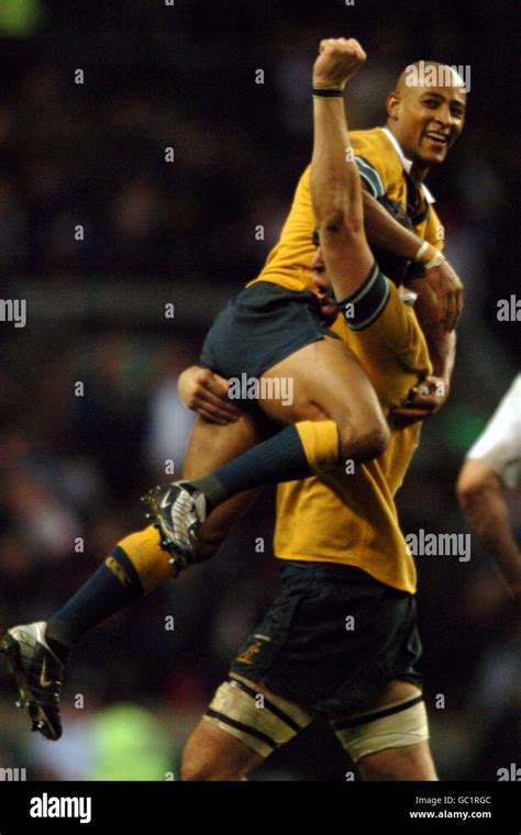 Australias Daniel Vickerman Bottom Celebrates Their 21 19 Victory