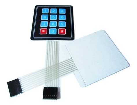 Teclado Membrana 4 X 3 Arduino Sellado Con Sticker Cyberofice
