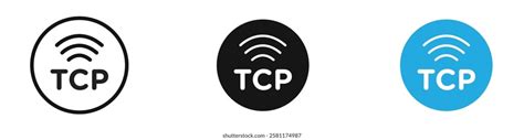 Tcp Icon Black White Vector Outline Stock Vector Royalty Free 2581174987 Shutterstock