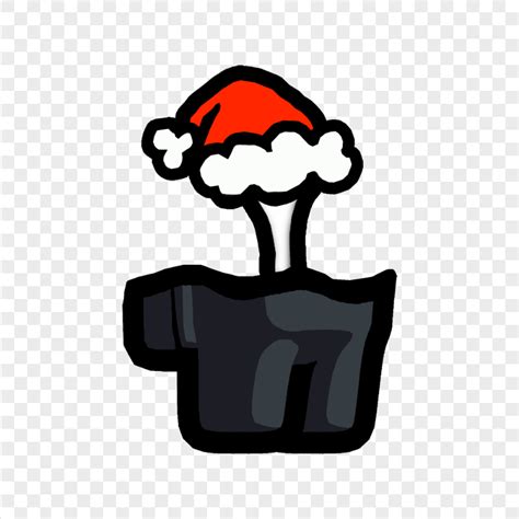 Hd Black Among Us Crewmate Character Bone Santa Hat Png — Free