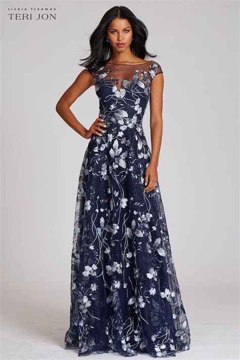 Embroidered Lace Illusion Gown Mother Of The Bride Gown Mother Of