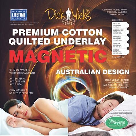 Dick Wicks Premium Cotton Quilted Magnetic Naked Underlay Queen Med One
