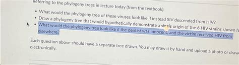 solved referring to the phylogeny trees in lecture today