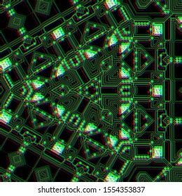 Abstract Electronic Circuit Glitch Effect Stock Illustration 1554353837