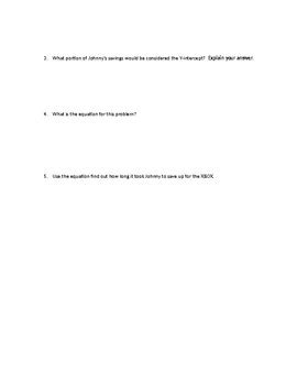 Writing Linear Equations Activity Points Given TPT