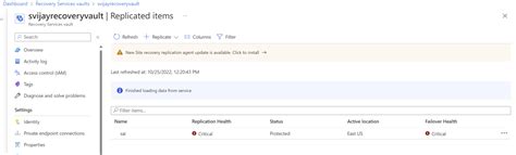 Azure Vm Disaster Recovery Agent Update Microsoft Qanda