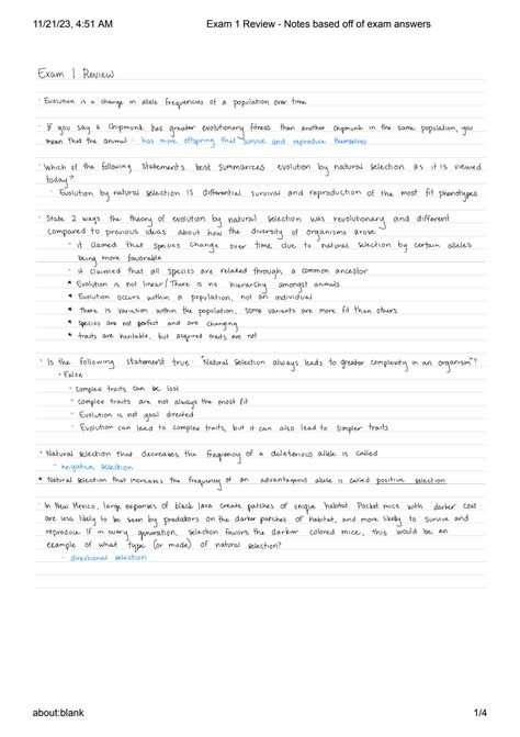 SOLUTION Exam Review Notes Based Off Of Exam Answers Fund Of Biology II Biol