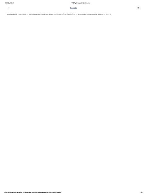 Test 1 Revisión Del Intento Pdf Objeto Informática Herencia Programación Orientada