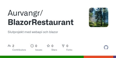 GitHub Aurvangr BlazorRestaurant Slutprojekt Med Webapi Och Blazor