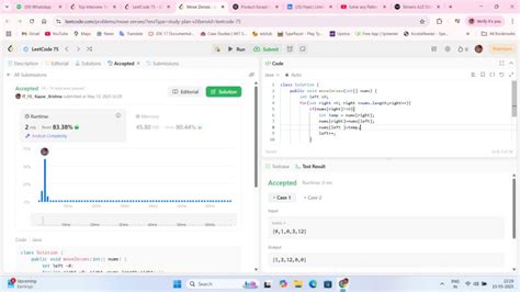 solved 100daysofdsa move zeroes in java krishna kapse posted on the