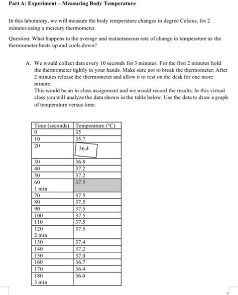 Solved Part A Experiment Measuring Body Temperature In Chegg